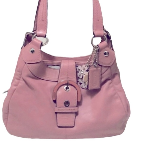 Coach | Bags | Coach Leather Pink Shoulder Bag Euc Soft Leather | Poshmark